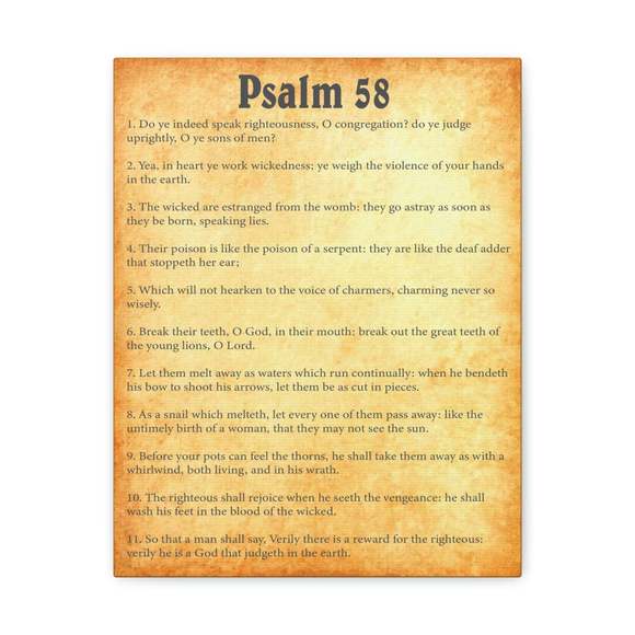Express Your Love Gifts | Art | Scripture Sign Psalm 58 Chapter Gold Bible Canvas Christian Wall ...